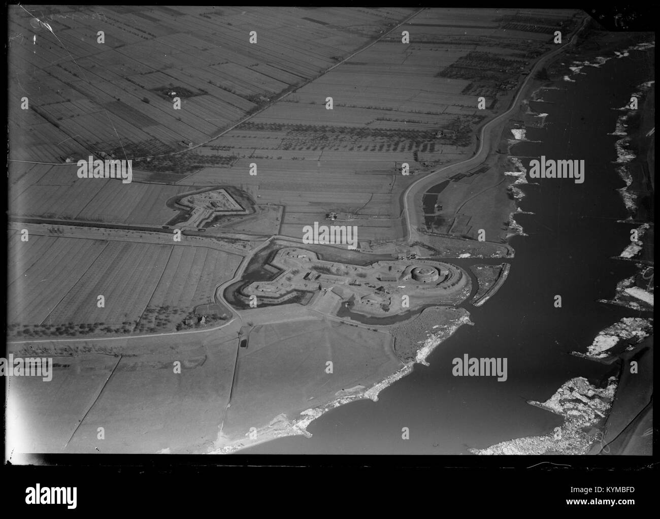 An aerial photograph taken in the 1920s-1940s, showing a view of the ...