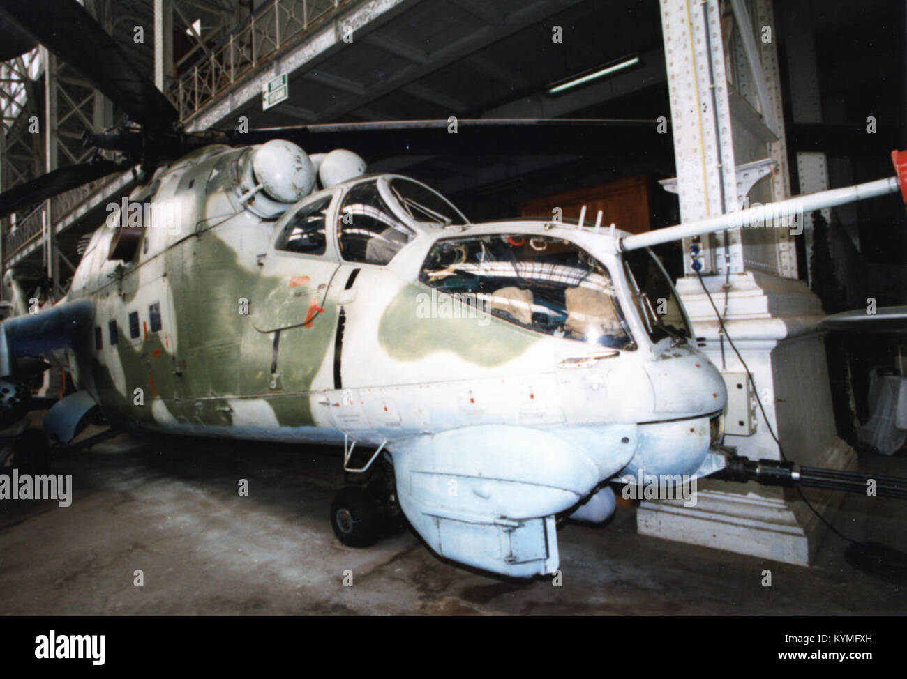 A photograph of a Mil Mi-24 helicopter, used by the East German ...