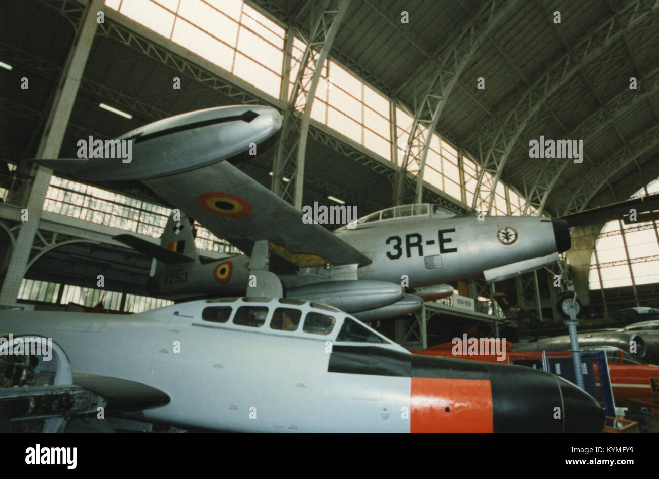 This image shows the Republic F-84G Thunderjet (FZ153), a jet fighter ...