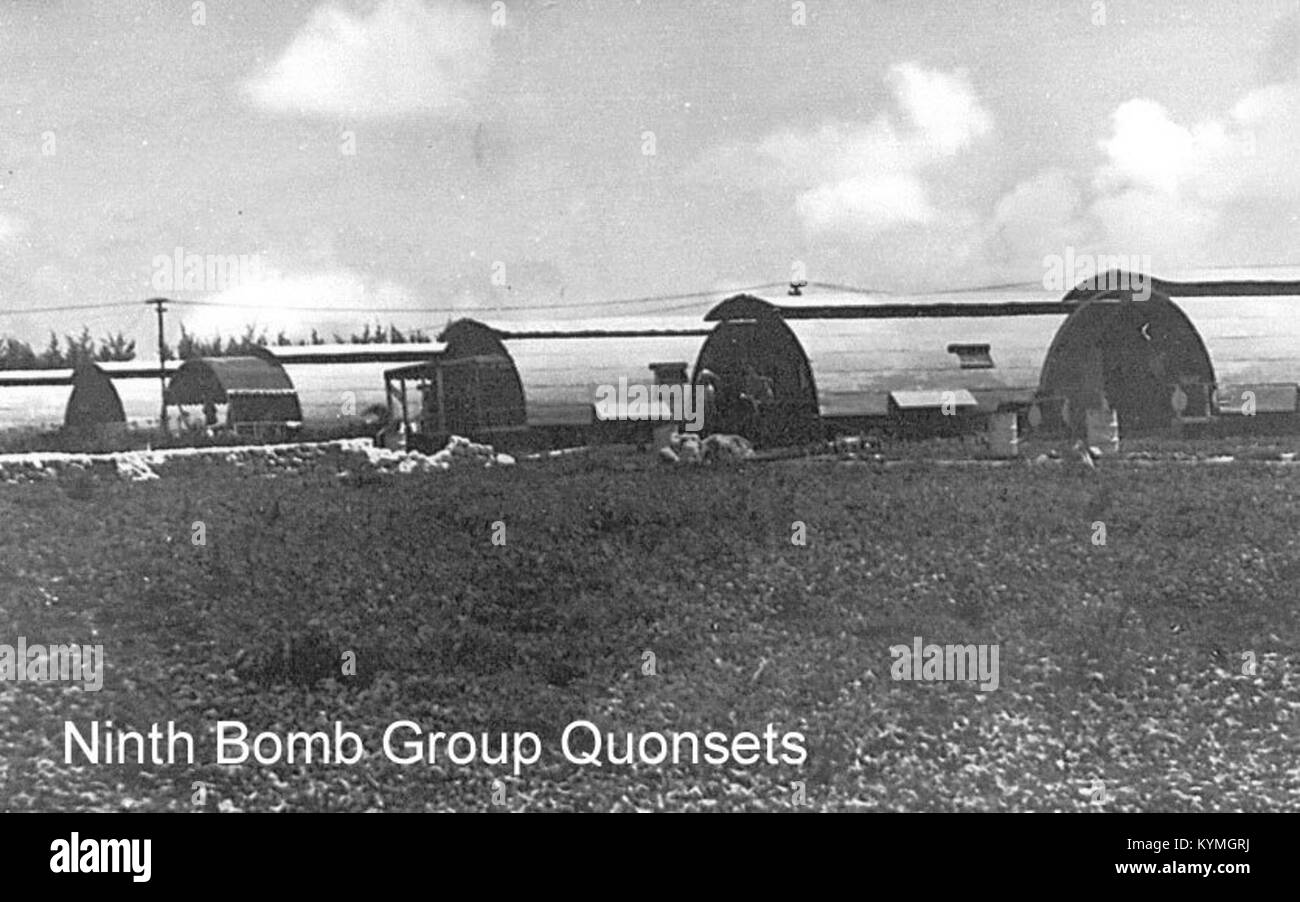 This historical image captures a scene from the 9th Bomb Group, a key U ...