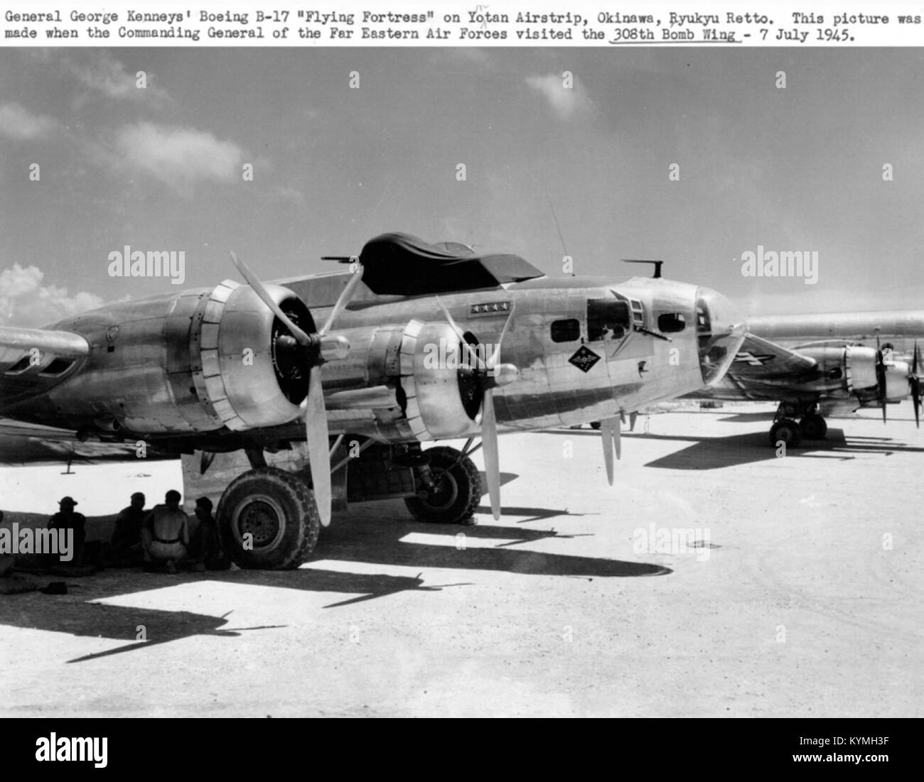 A historical photograph of a Boeing B-17 Flying Fortress, illustrating ...