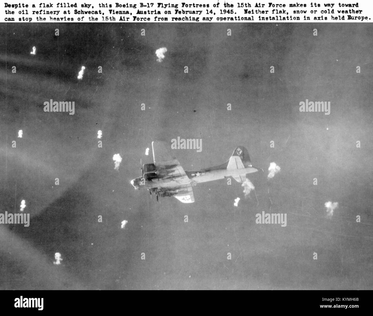 A historic image of the Boeing B-17 Flying Fortress, a four-engine ...