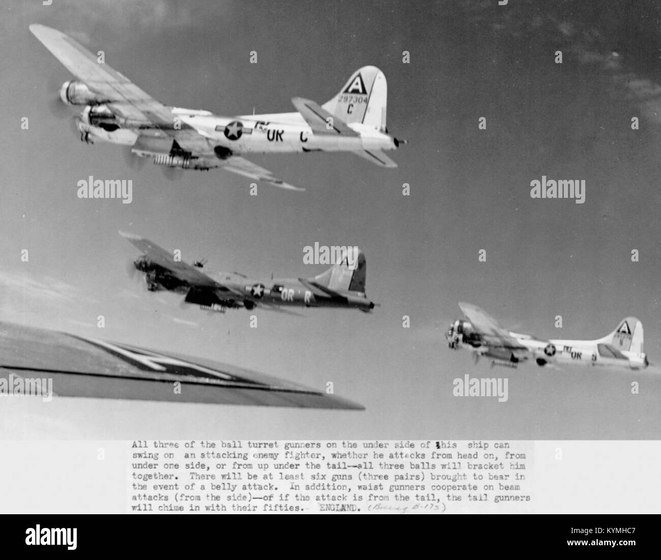 A historical image of a Boeing B-17 Flying Fortress, an American four ...