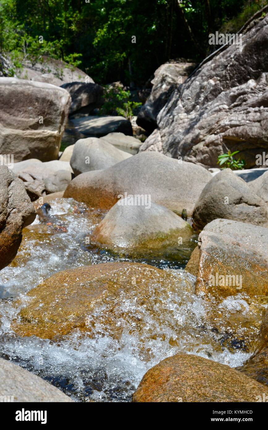 Crystal clear and inviting cascades at the wheel of fire, Finch Hatton ...