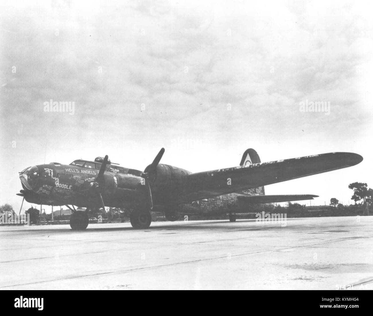 Image of a Boeing B-17 Flying Fortress, showing a different angle or ...