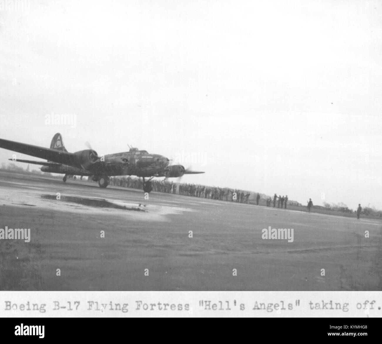 A historical photograph of a Boeing B-17 Flying Fortress, a four-engine ...