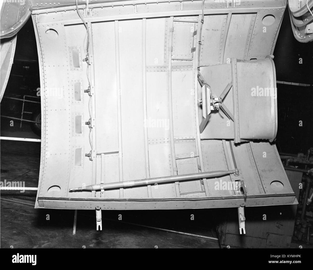 A historical photograph of a Convair aircraft, captured in black and ...