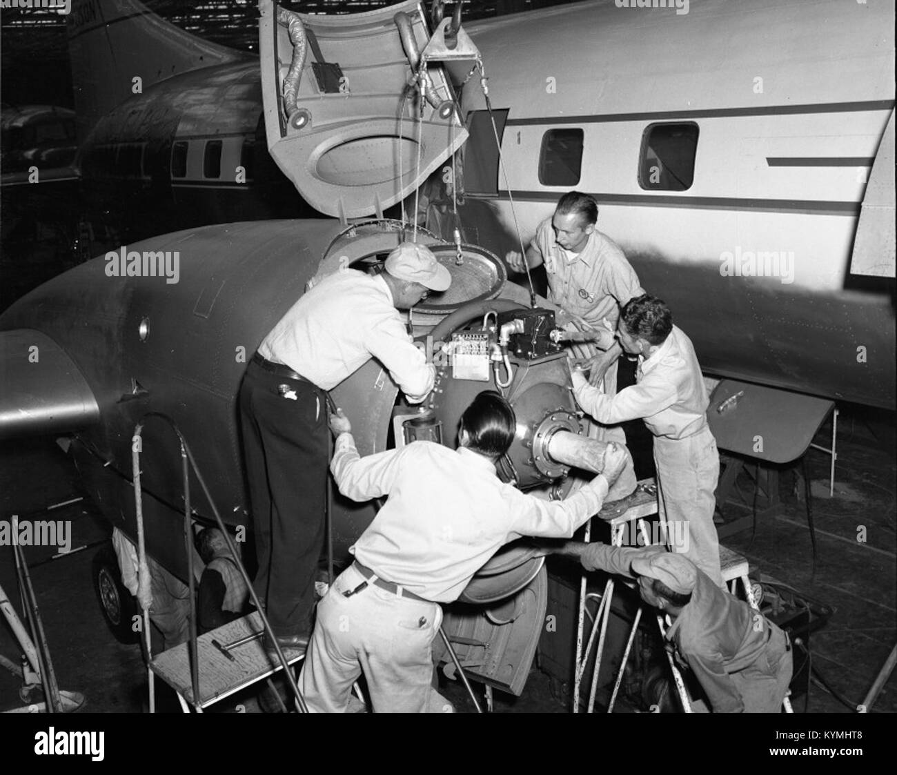 Another negative photograph of a Convair aircraft, showcasing the ...