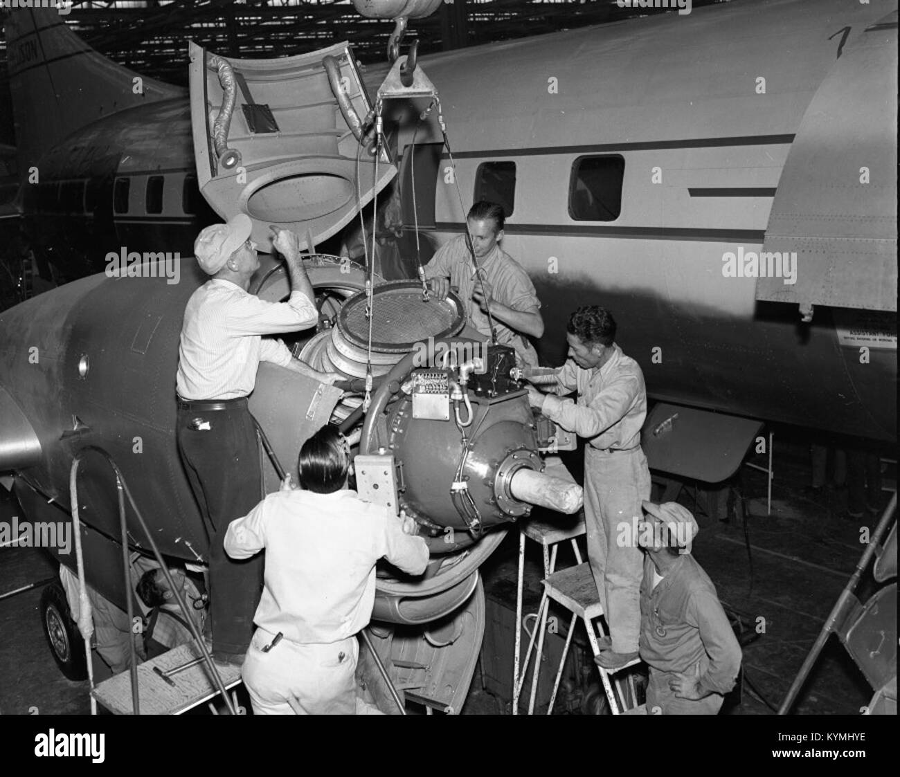 A historical photographic negative of a Convair aircraft, likely ...