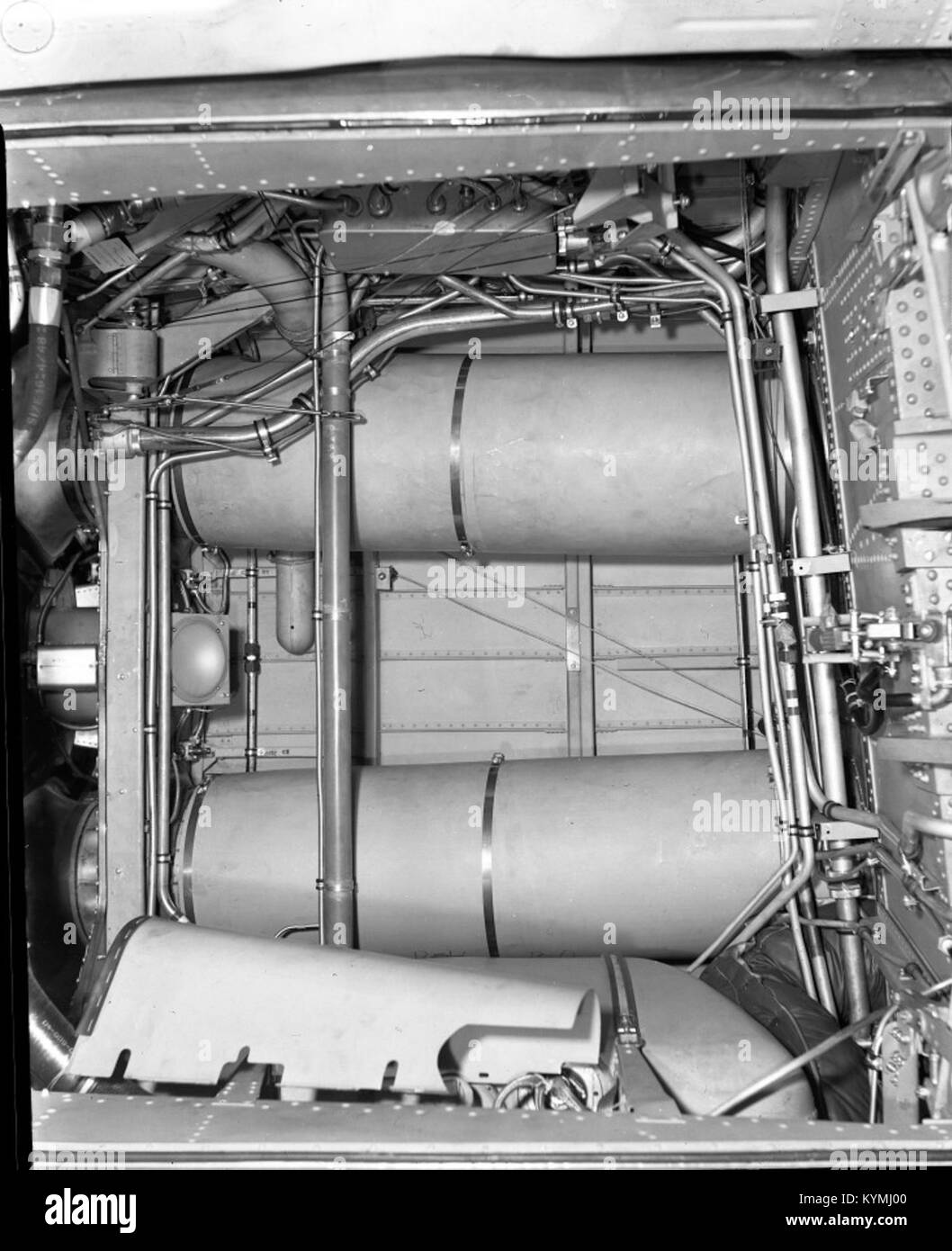 A historical photograph of a Convair aircraft, captured during its ...