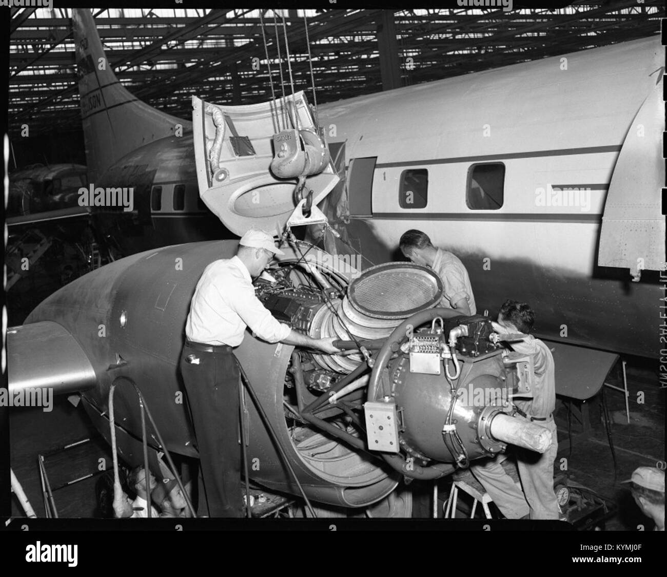 A vintage negative of a Convair aircraft, captured in its original ...