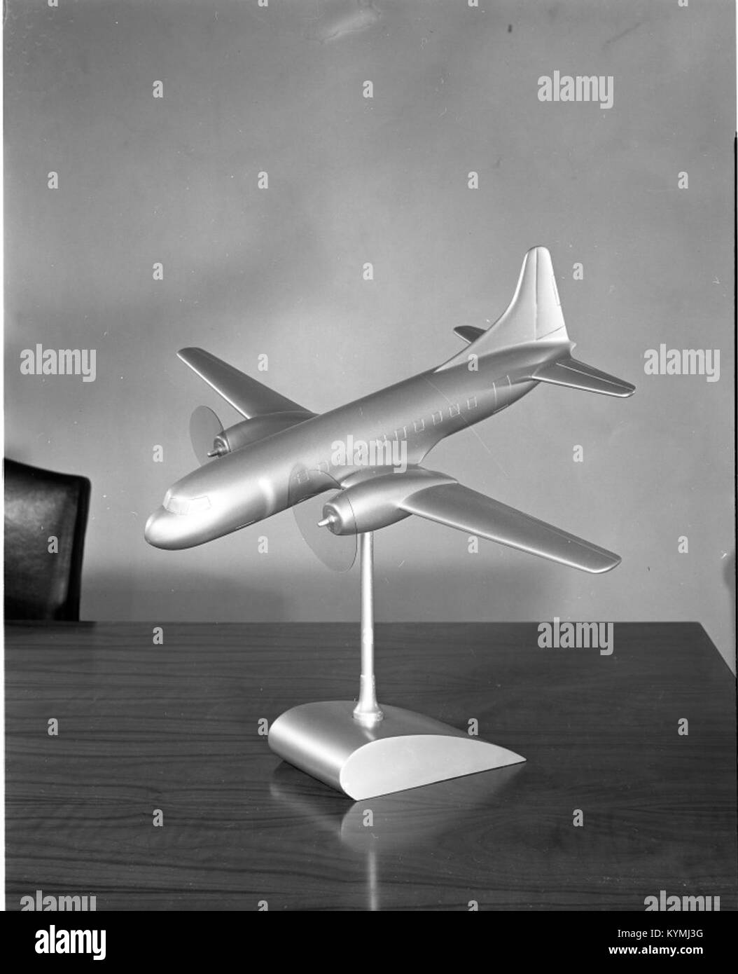 Photograph of a Convair aircraft captured in a photographic negative ...