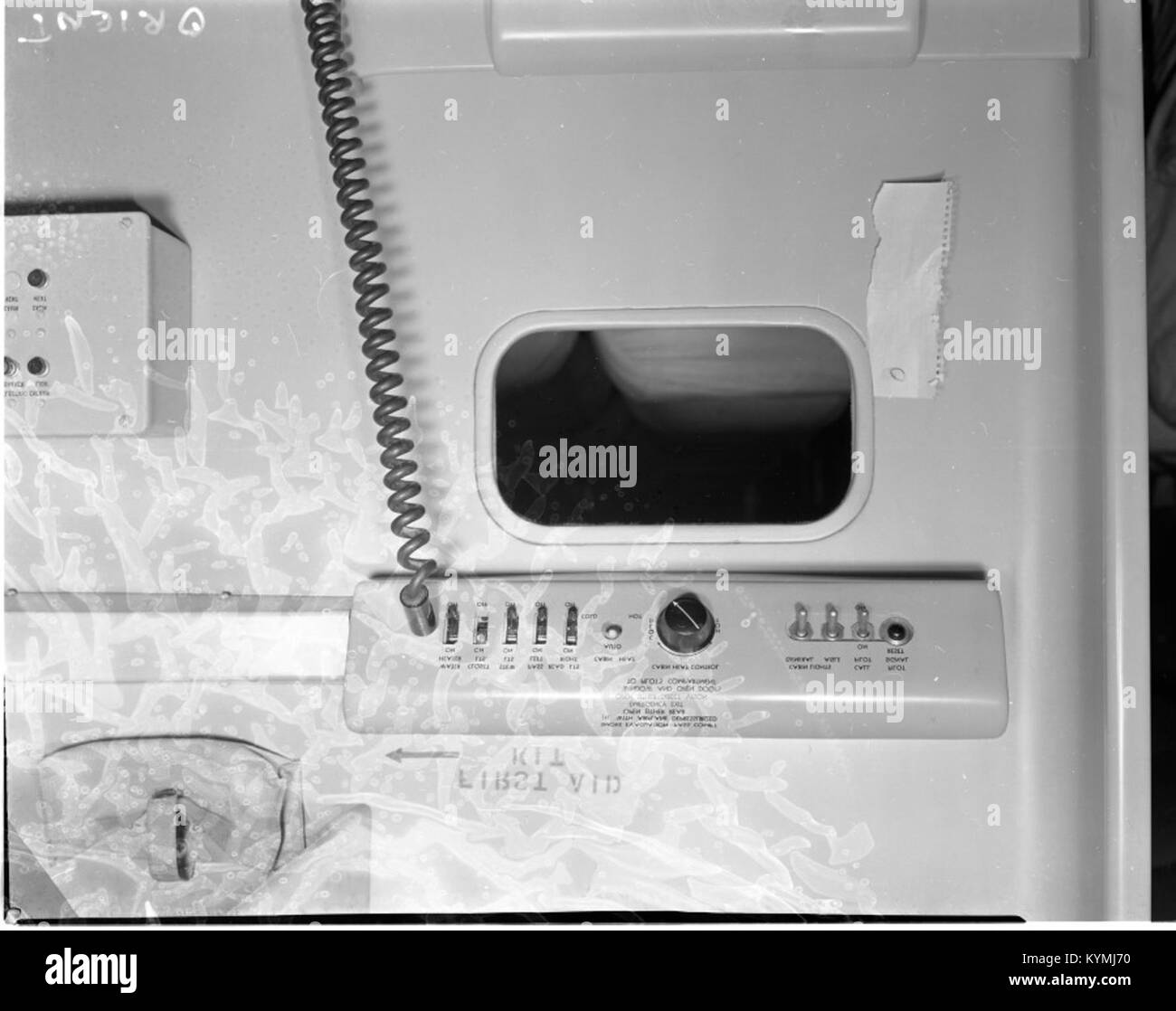 A historical photograph of a Convair aircraft, captured in flight ...