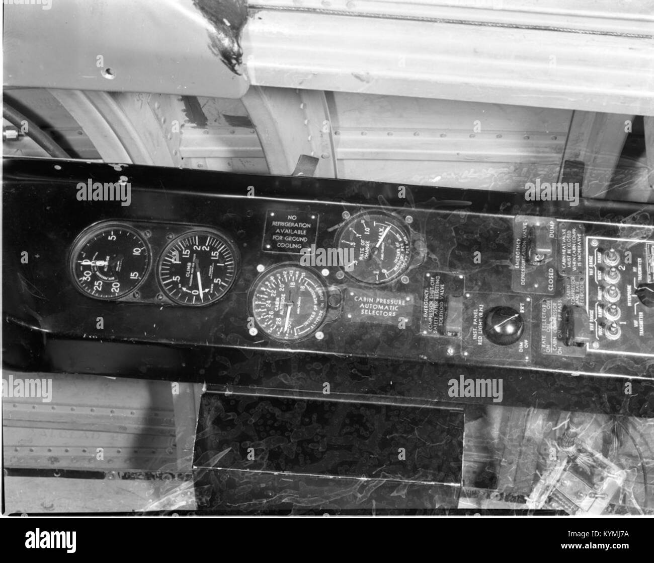 A historic photograph of a Convair aircraft, captured during a ...