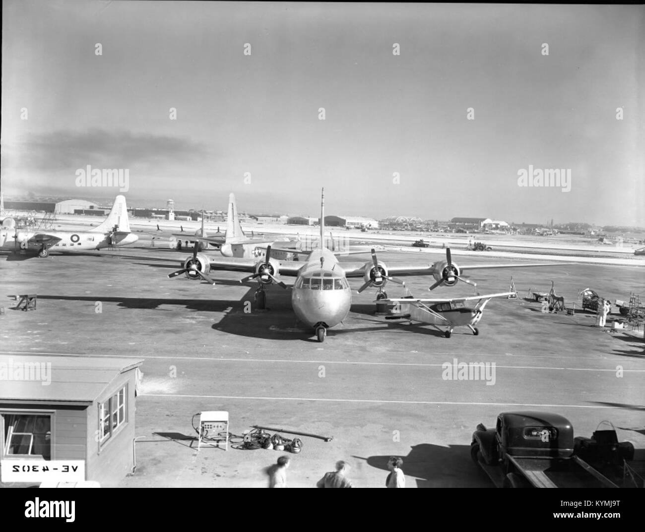 A historic photograph of a Convair aircraft, showing the aircraft's ...