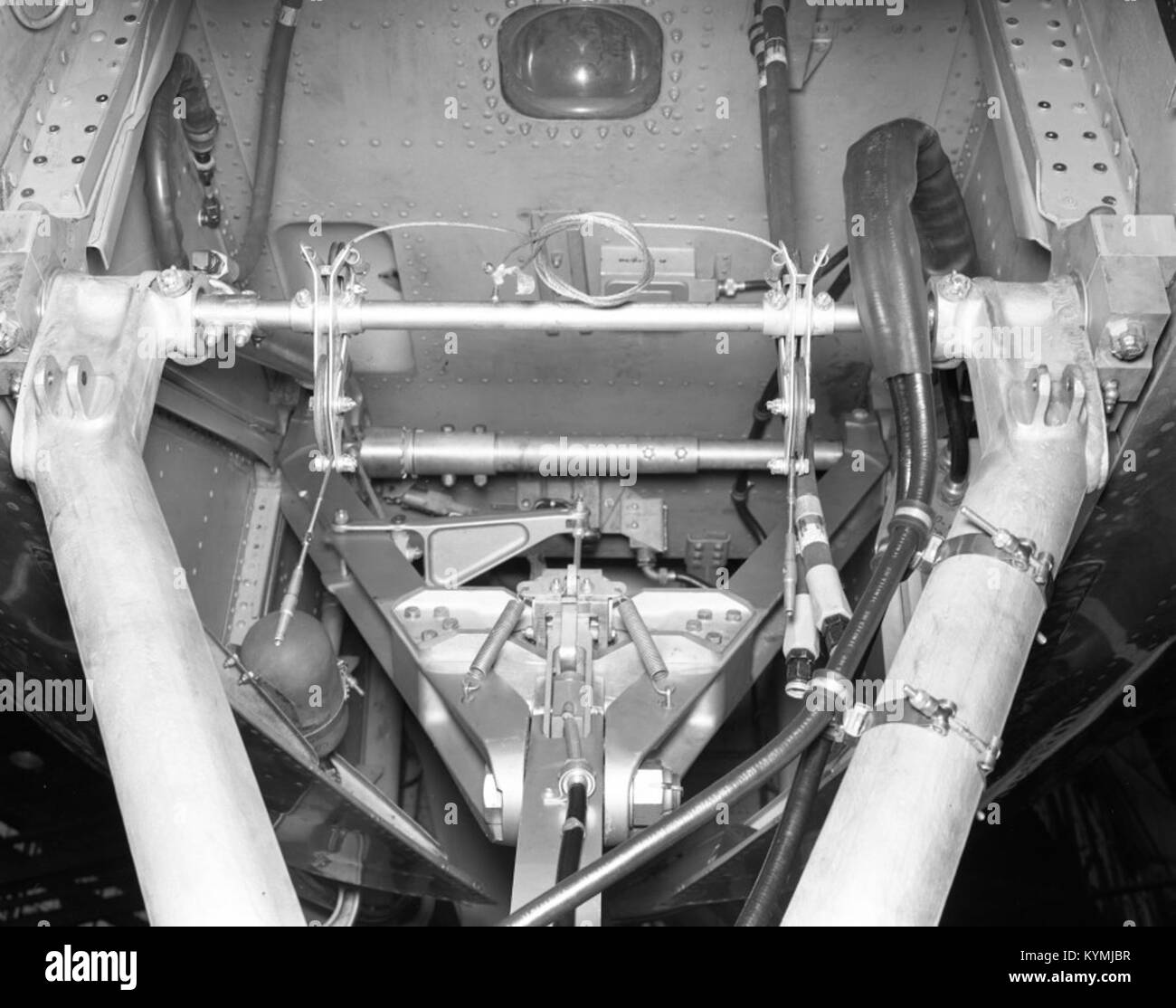 Black and white negative photograph of a Convair aircraft, highlighting ...