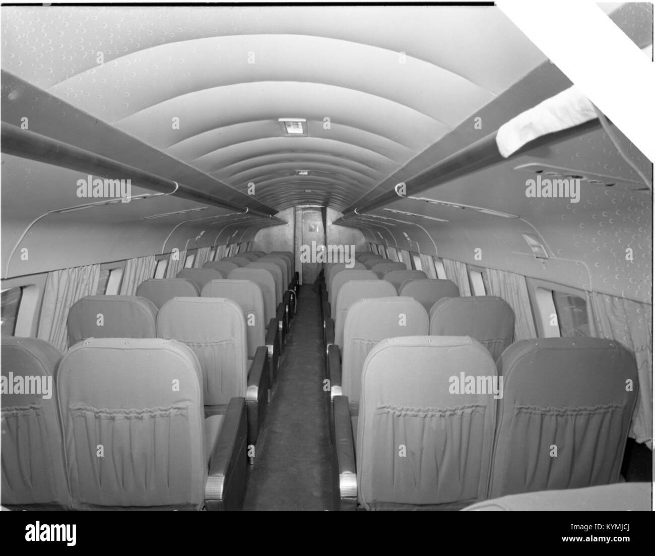 A negative photograph of a Convair aircraft, likely taken during its ...
