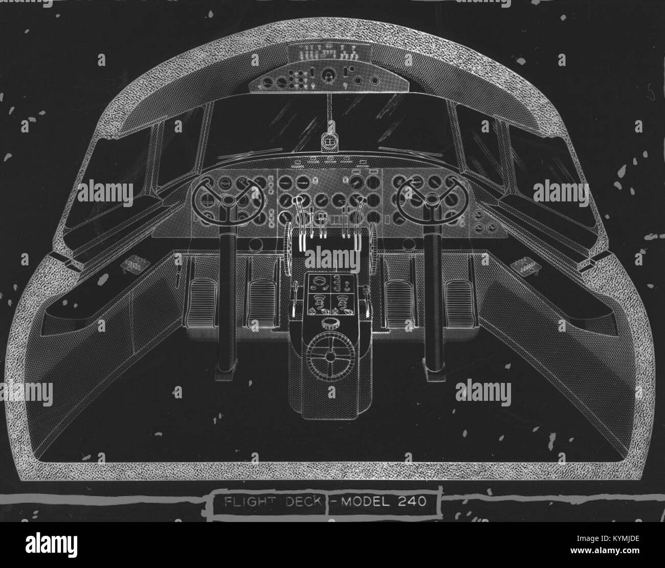 A historical negative image of a Convair aircraft, showcasing the ...