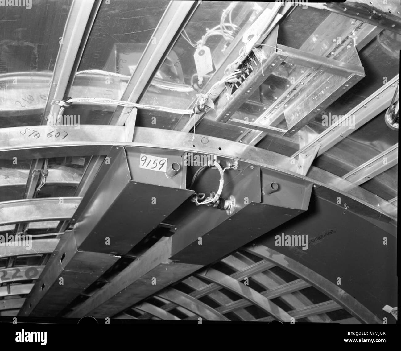 Negative image of a Convair aircraft, possibly a historical model, from ...