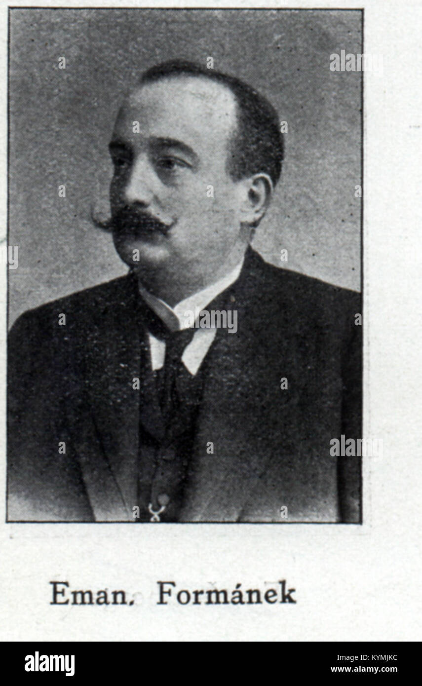 A historical portrait of Emanuel Formanek, a medical scientist, showing ...