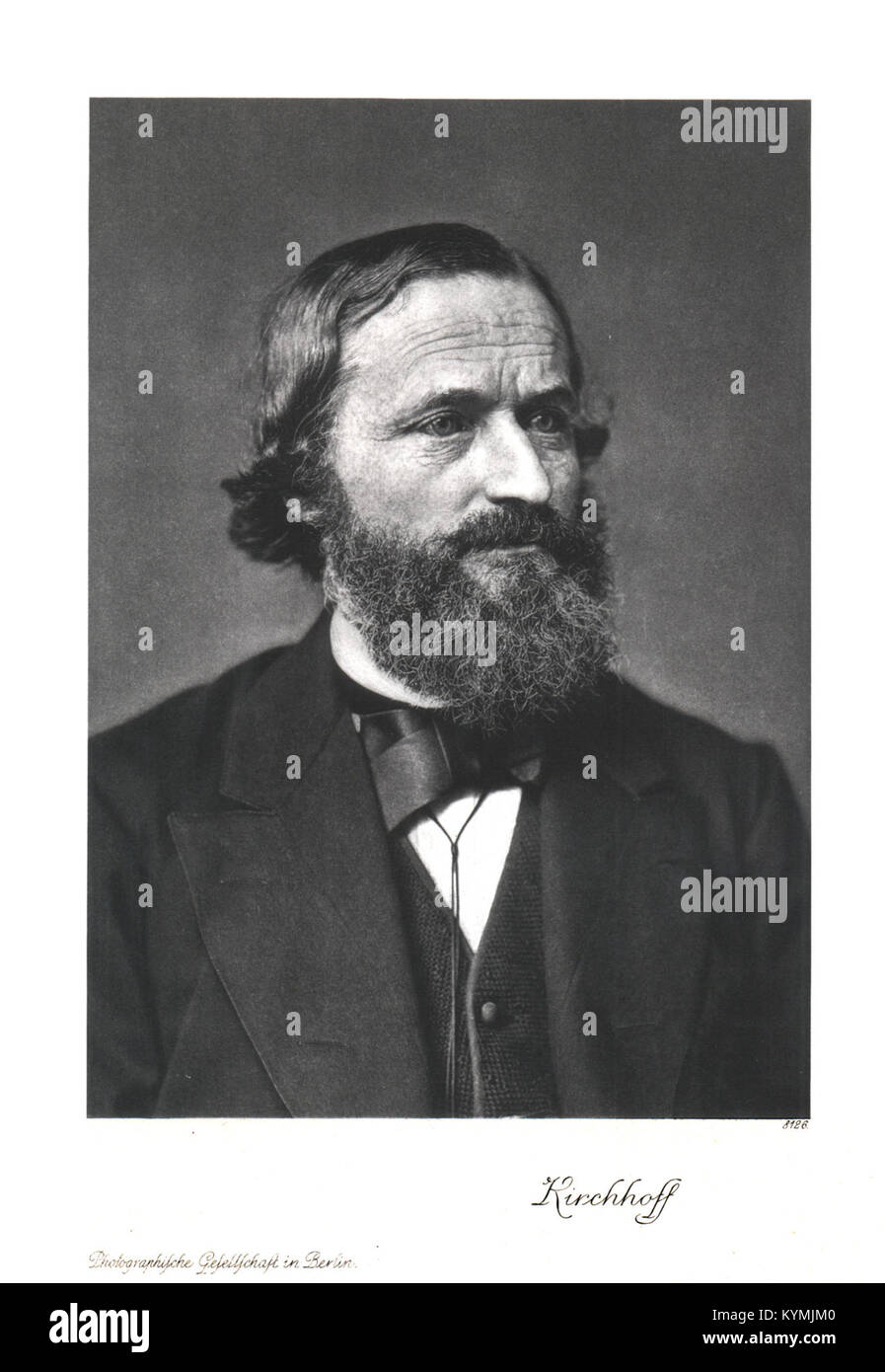 A portrait of Gustav Kirchhoff, a renowned physicist, capturing his ...