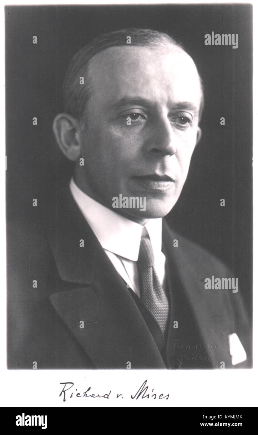 A portrait of Richard von Mises, a prominent mathematician and engineer ...