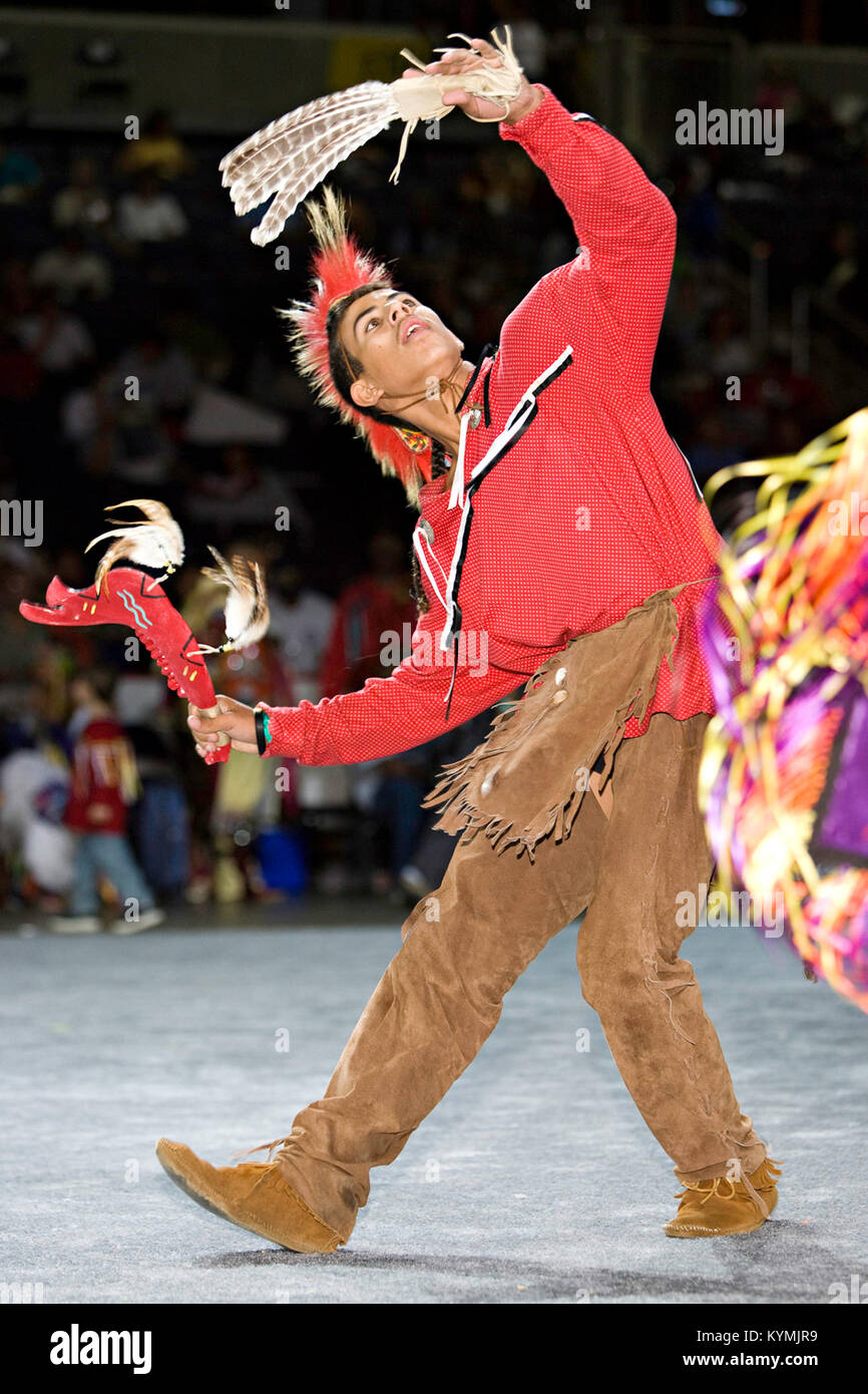 A photograph from the 2007 Powwow, showcasing a Native American dancer ...