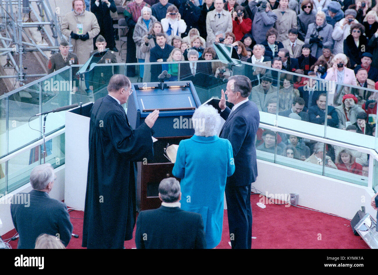 A photograph from the 1989 Presidential Inauguration of George H.W ...