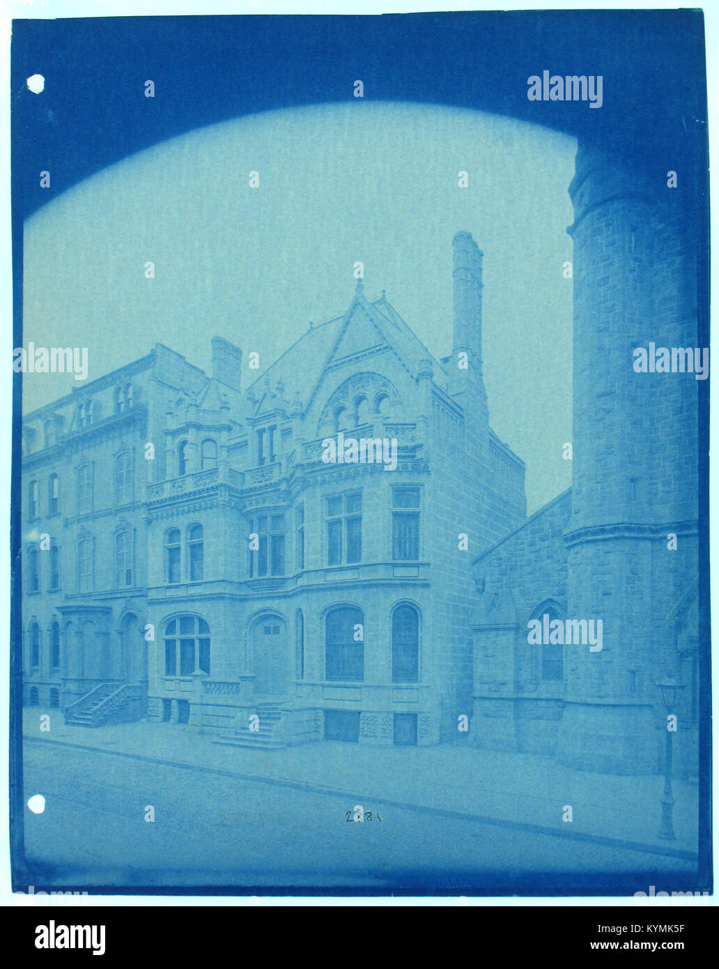 A cyanotype image by Thomas William Smillie, showcasing architectural ...