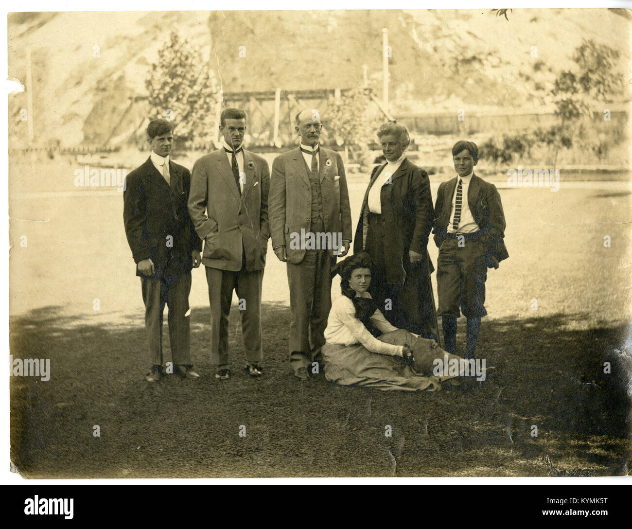 A historical photograph of the Walcott family, including Charles ...