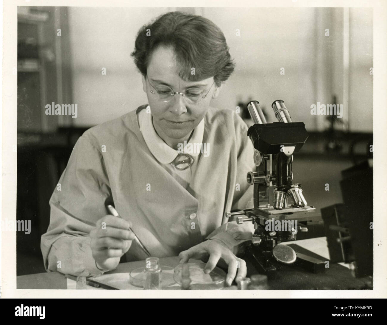 A historic photograph of Barbara McClintock, Nobel laureate and ...