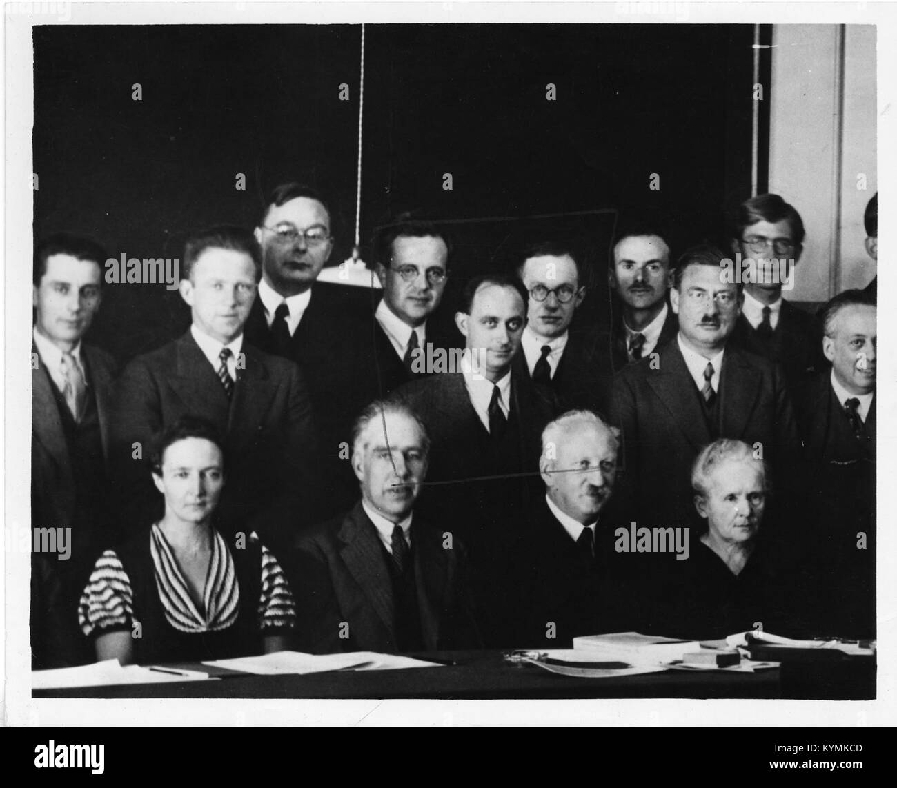 Photograph of physicists at the Seventh Solvay Physics Conference in ...
