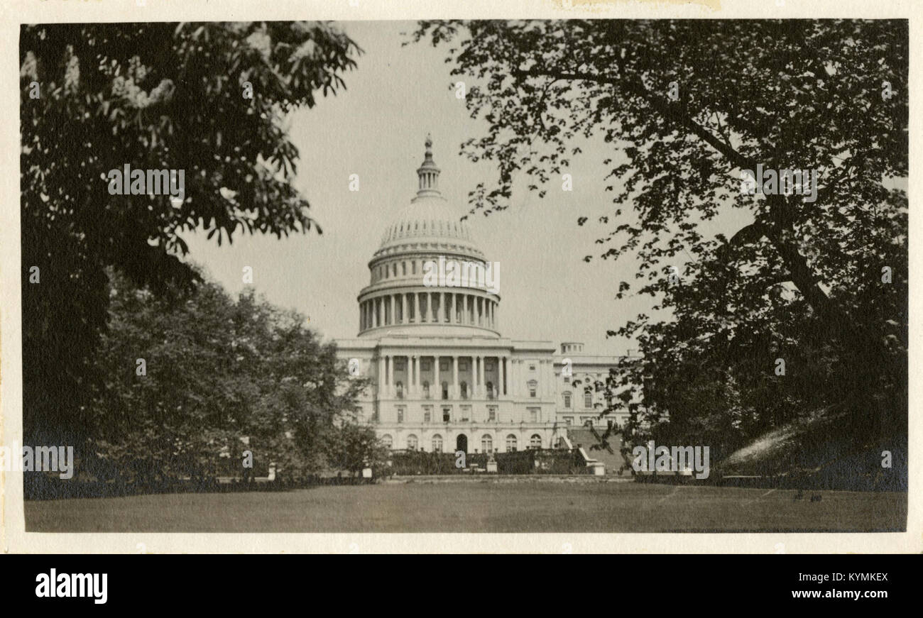 A historic photograph of the United States Capitol, taken from a ...