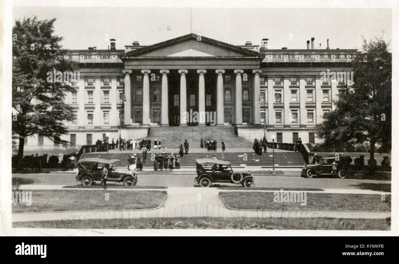 The United States Treasury Building, captured in this historic image ...