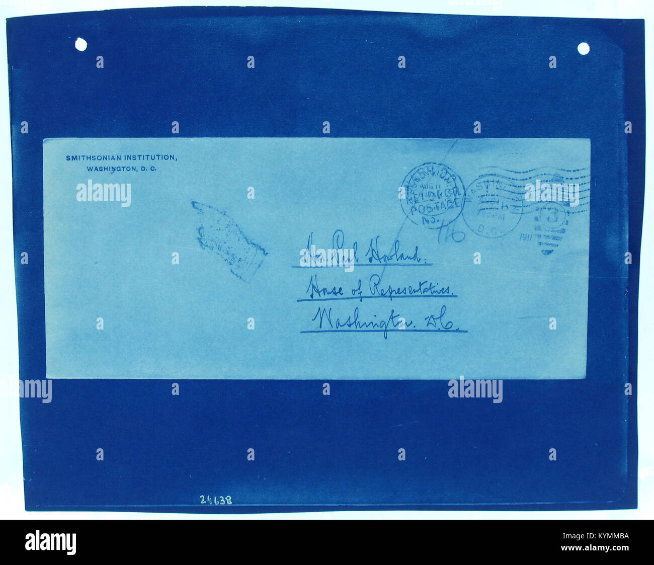 A late 19th-century illustration of a letter with stamps across the ...