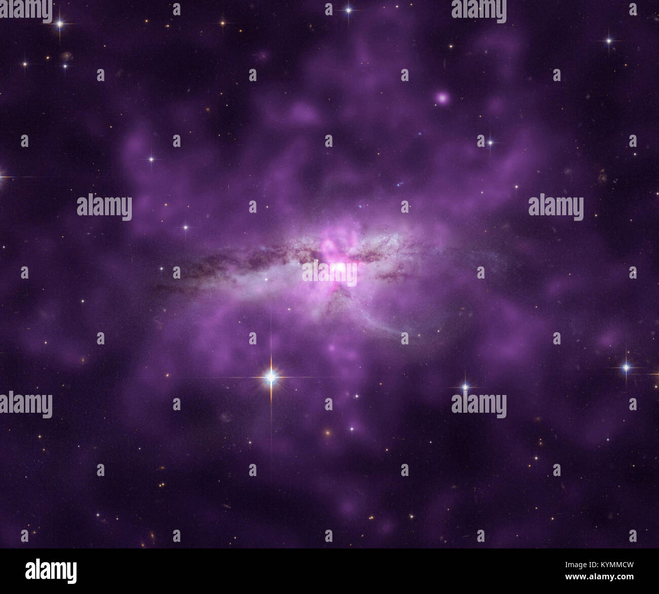 An illustration showing a colossal hot cloud enveloping colliding ...