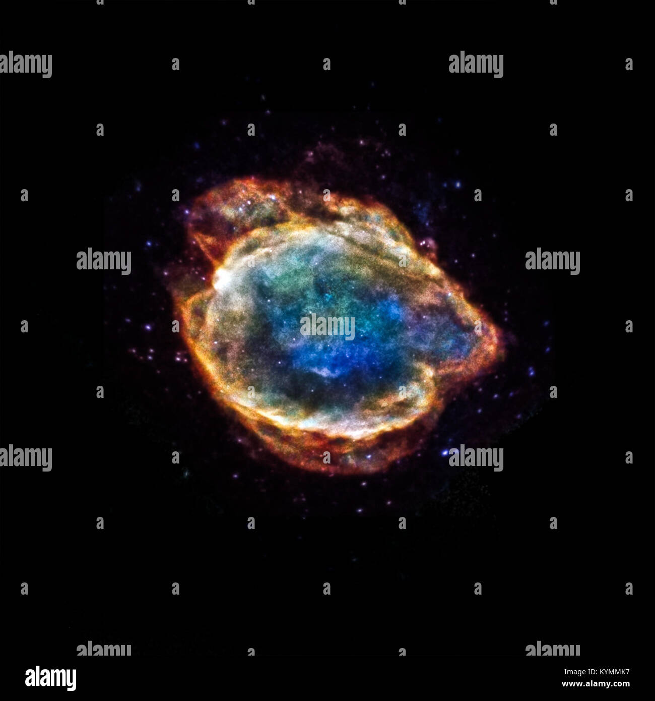 An illustration of a supernova remnant, G299.2-2.9, captured by the ...