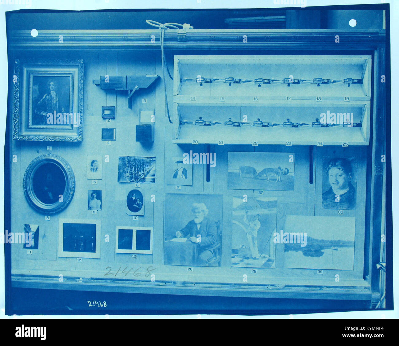 Cover illustration featuring cyanotype photographs, flashbulbs, and ...
