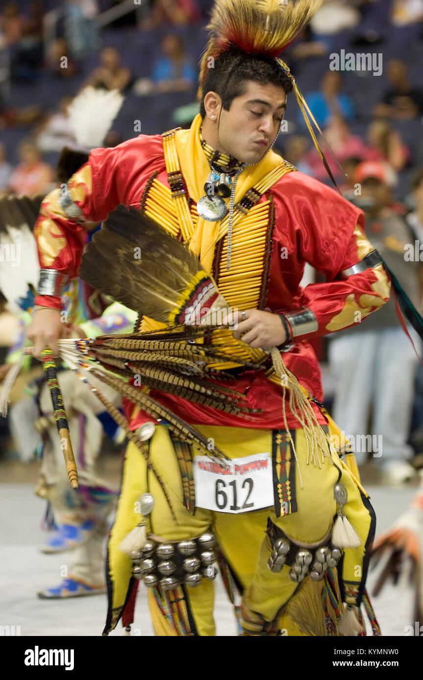 A photograph of a Native American dancer at the 2005 Powwow, showcasing ...