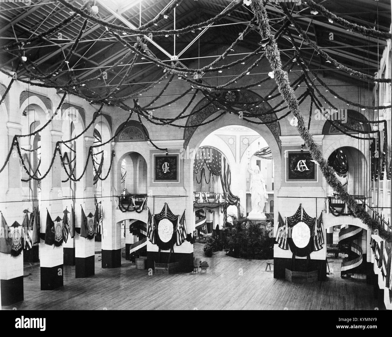 Photograph of the US National Museum decorated for the Garfield ...
