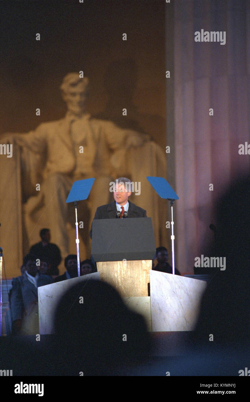 A historic image from the 1993 Inauguration of Bill Clinton as the 42nd ...
