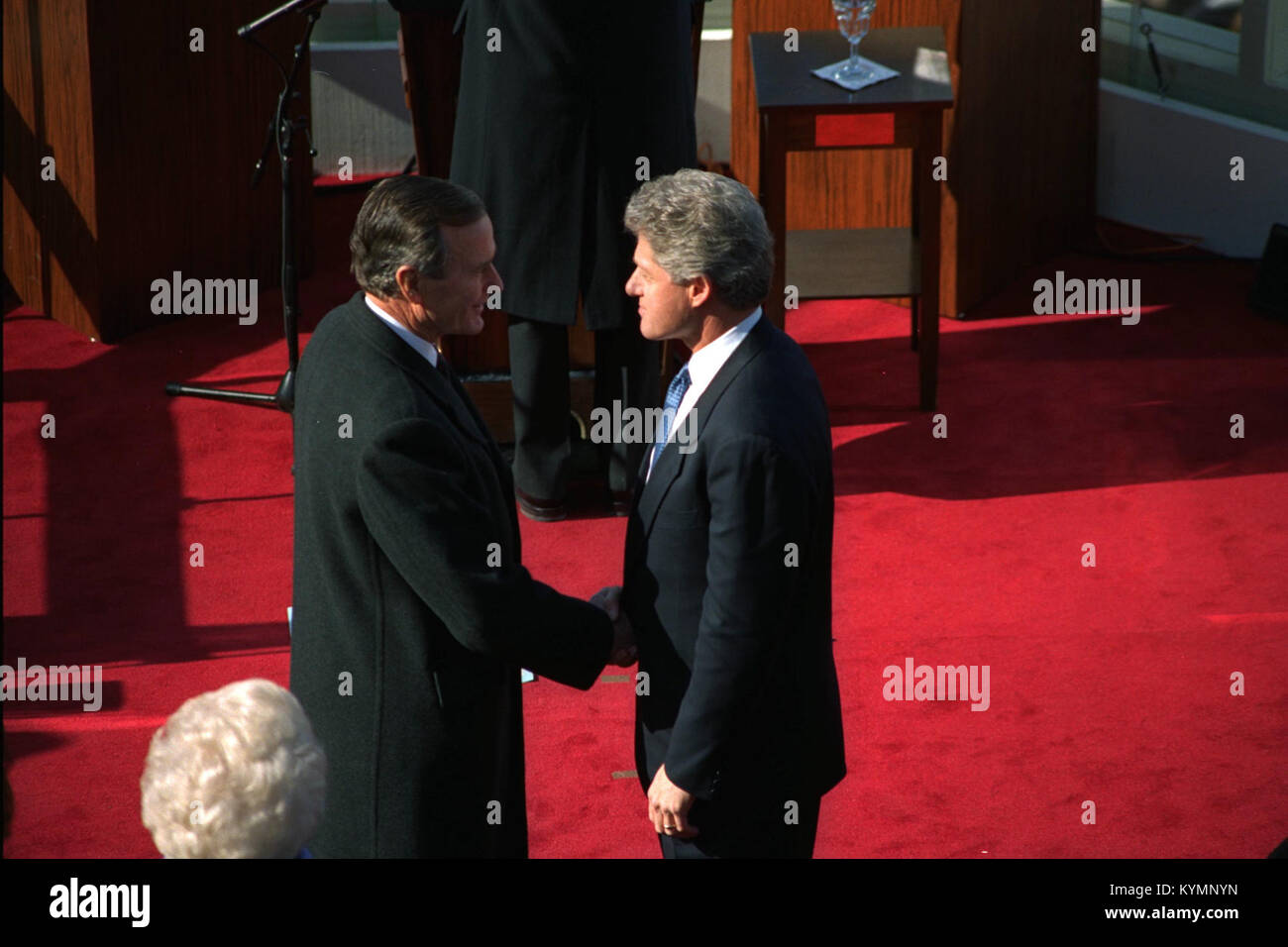 A historic photograph from the 1993 Clinton Inauguration, showing key ...