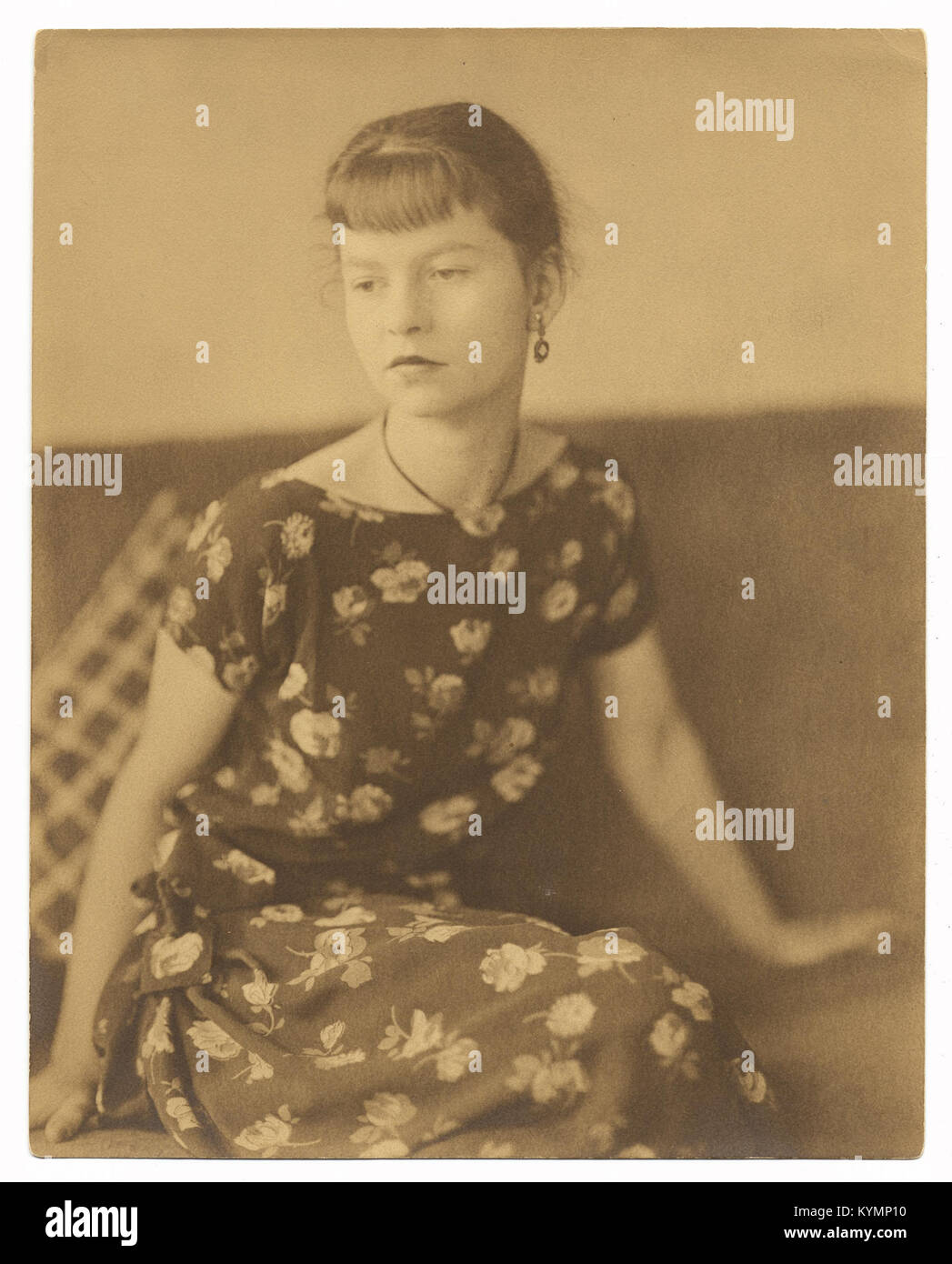 A historical portrait of Katherine Schmidt, captured in the early 20th ...