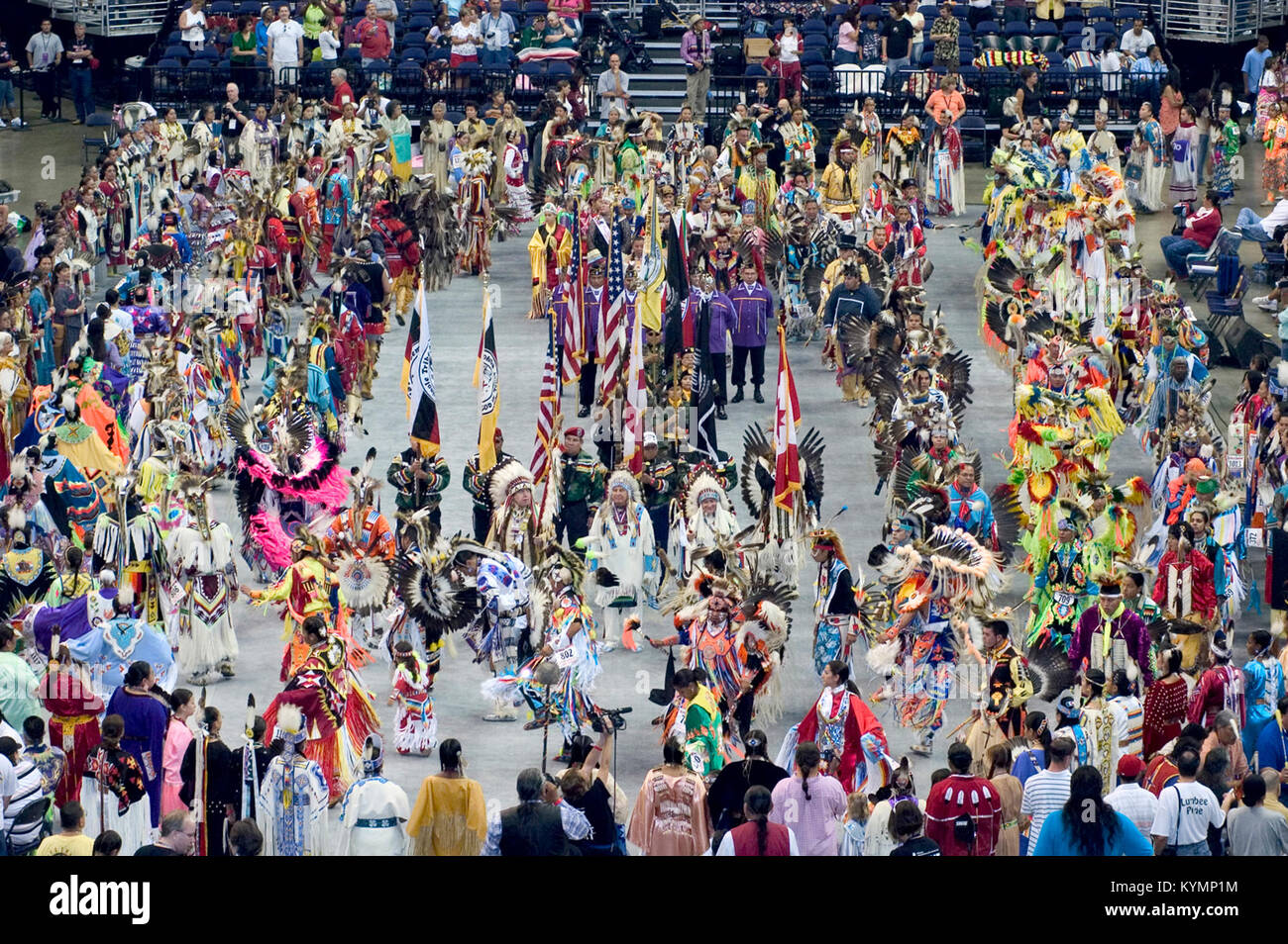 A vibrant photograph of a contemporary Native American Powwow ...