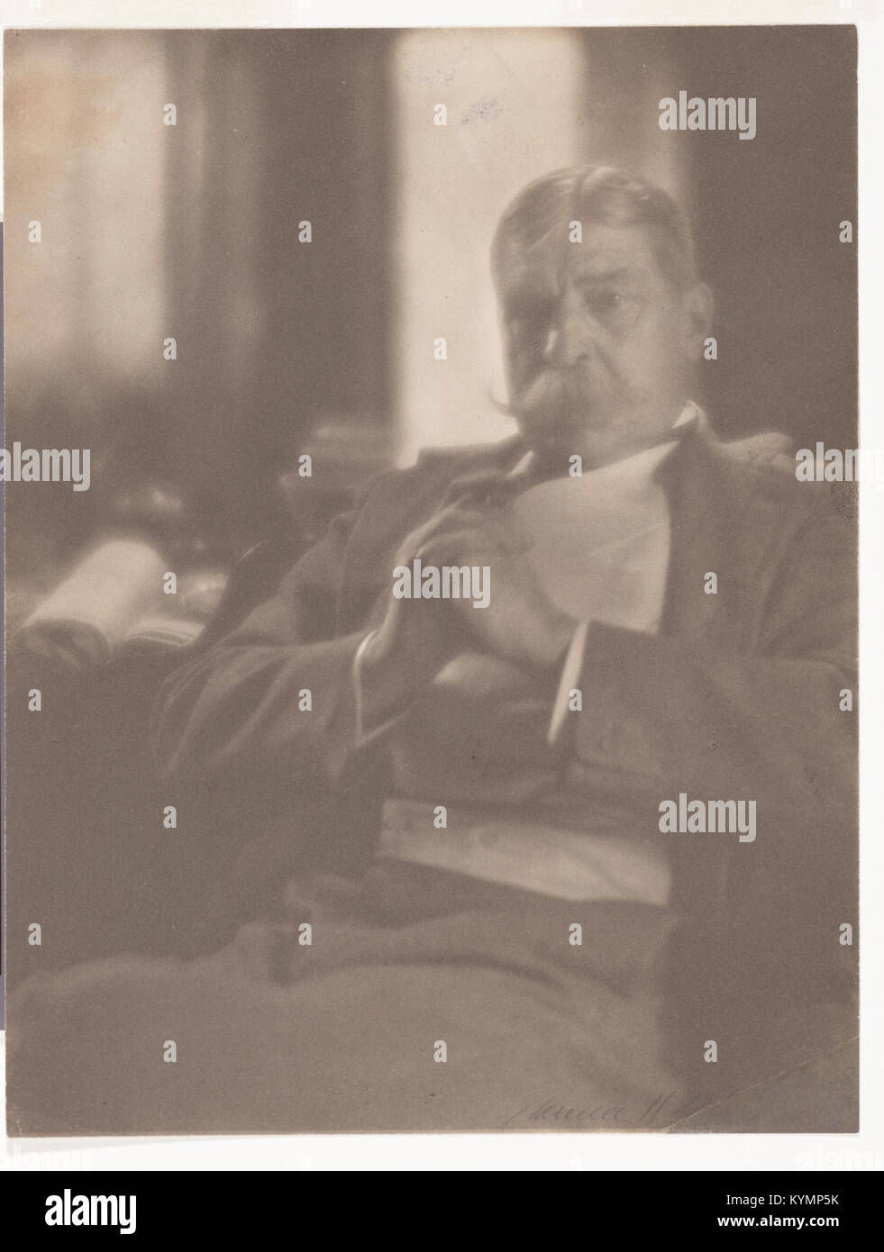 A historical photograph of F. Hopkinson Smith, an American artist and ...