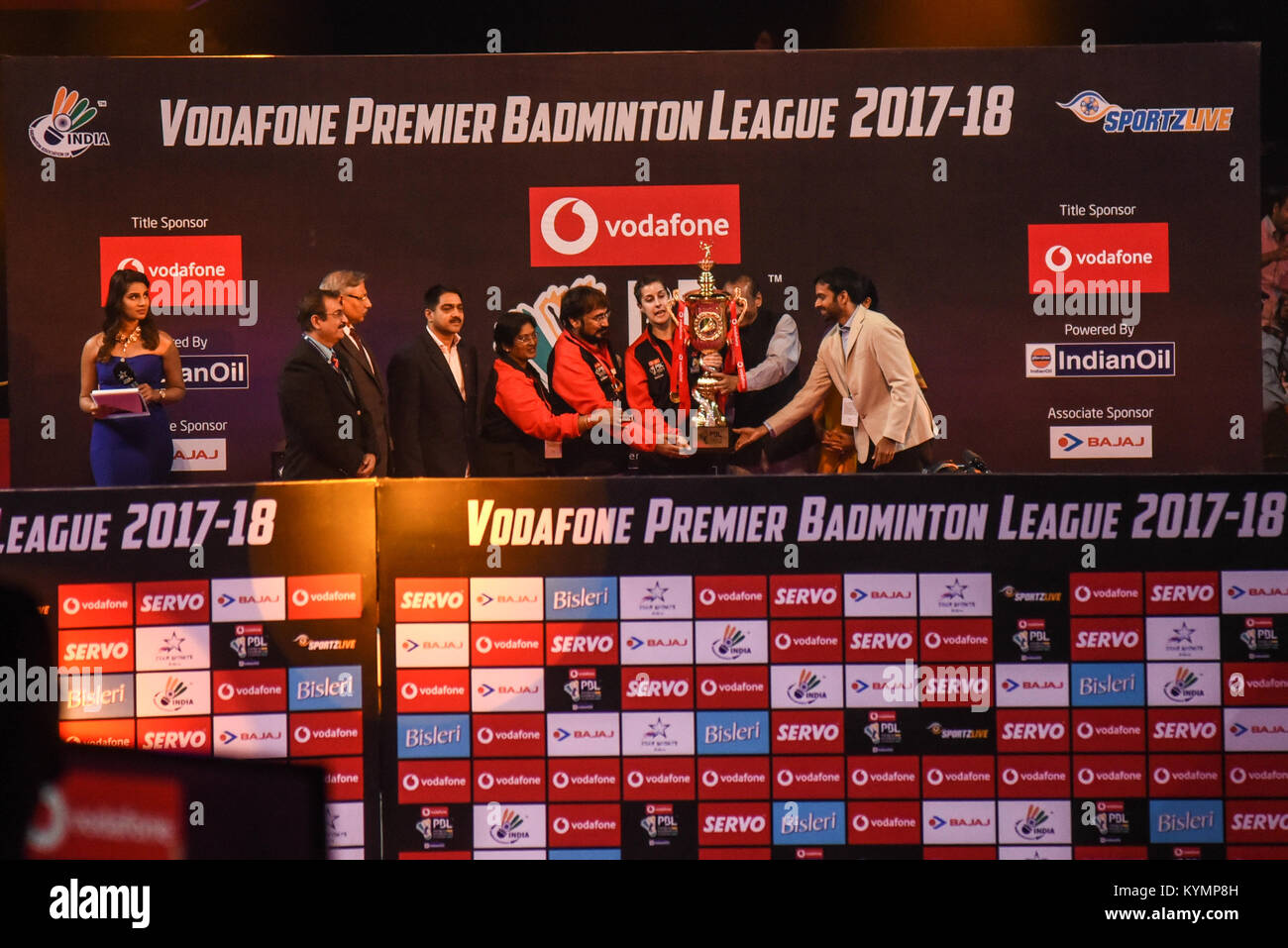 Hyderabad, India. 14th Jan, 2018. PBL Premiere Badminton League Final Hyderabad Hunters Vs ...