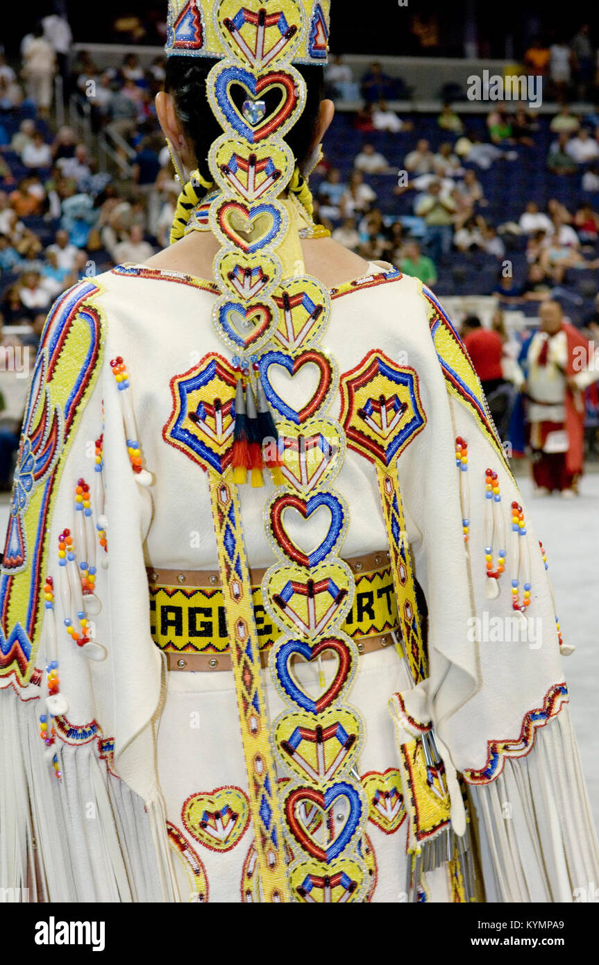 A color photograph capturing a beautifully detailed beadwork head ...