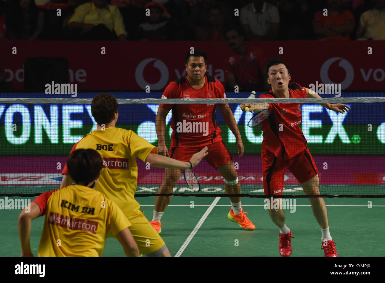 Hyderabad, India. 14th Jan, 2018. PBL Premiere Badminton League Final Hyderabad Hunters Vs ...