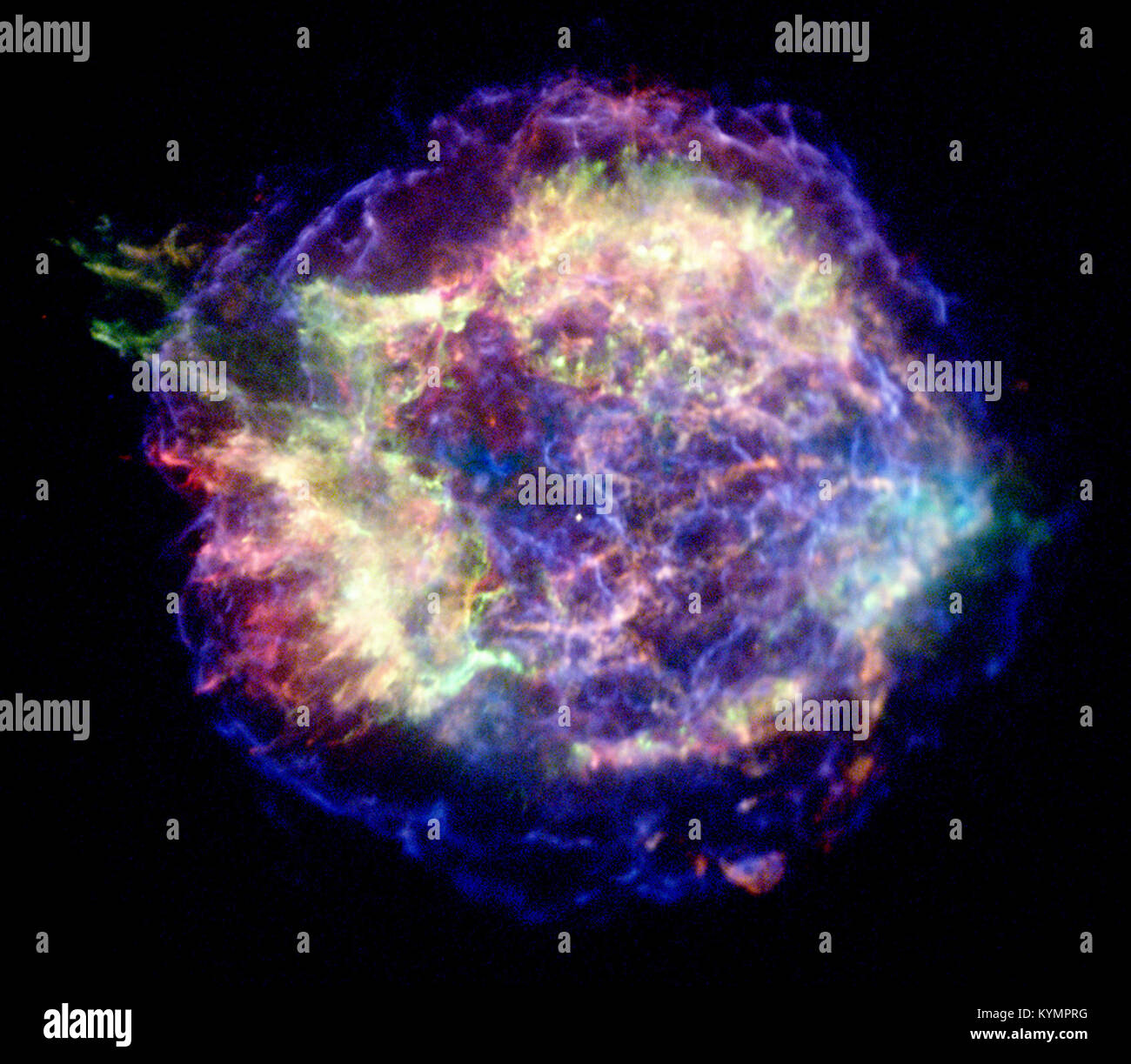An image captured by the Chandra X-ray Observatory, showcasing the supernova remnant Cassiopeia ...