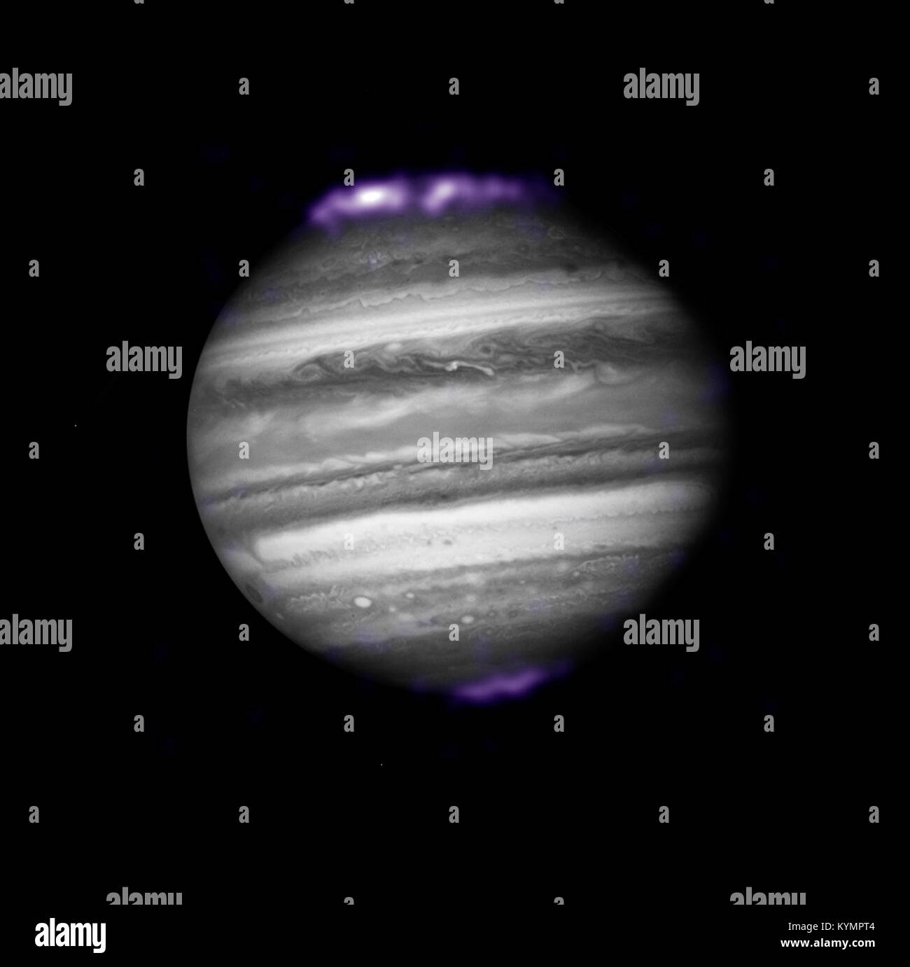 Composite image of Jupiter, the fifth planet from the Sun, as seen ...